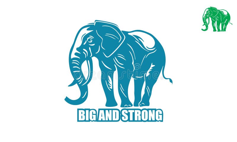Big and Strong Elephant Walking Logo Stock Illustration - Illustration ...