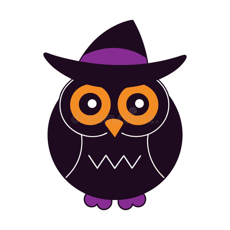 Halloween Owl with Hat Vector Art Illustration. Stock Vector ...