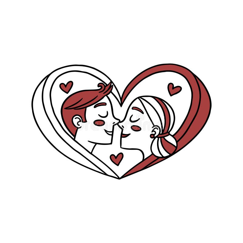 Heart Two Love Sign Vector Illustration. Stock Vector - Illustration of ...