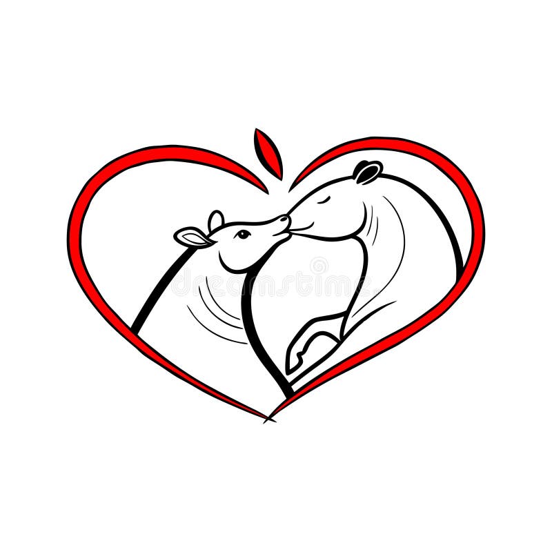 Heart Two Love Sign Vector Illustration. Stock Illustration ...