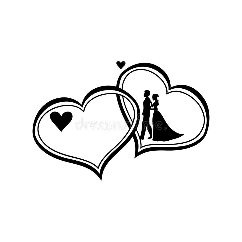 Heart Two Love Sign Vector Illustration. Stock Vector - Illustration of ...