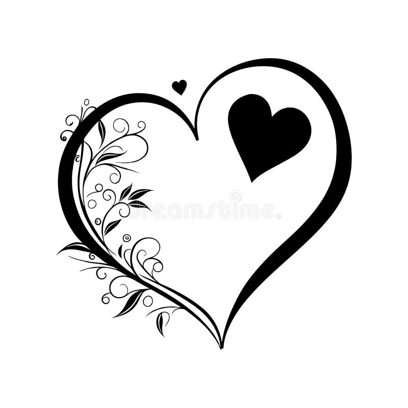 Heart Two Love Sign Vector Illustration. Stock Illustration ...