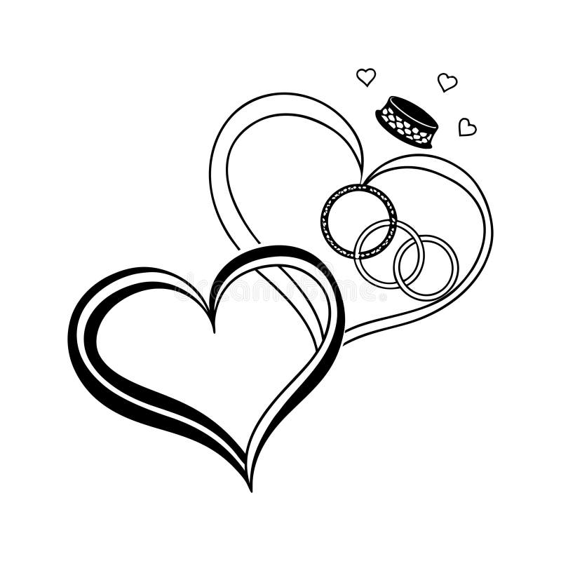 Heart Two Love Sign Vector Illustration. Stock Illustration ...