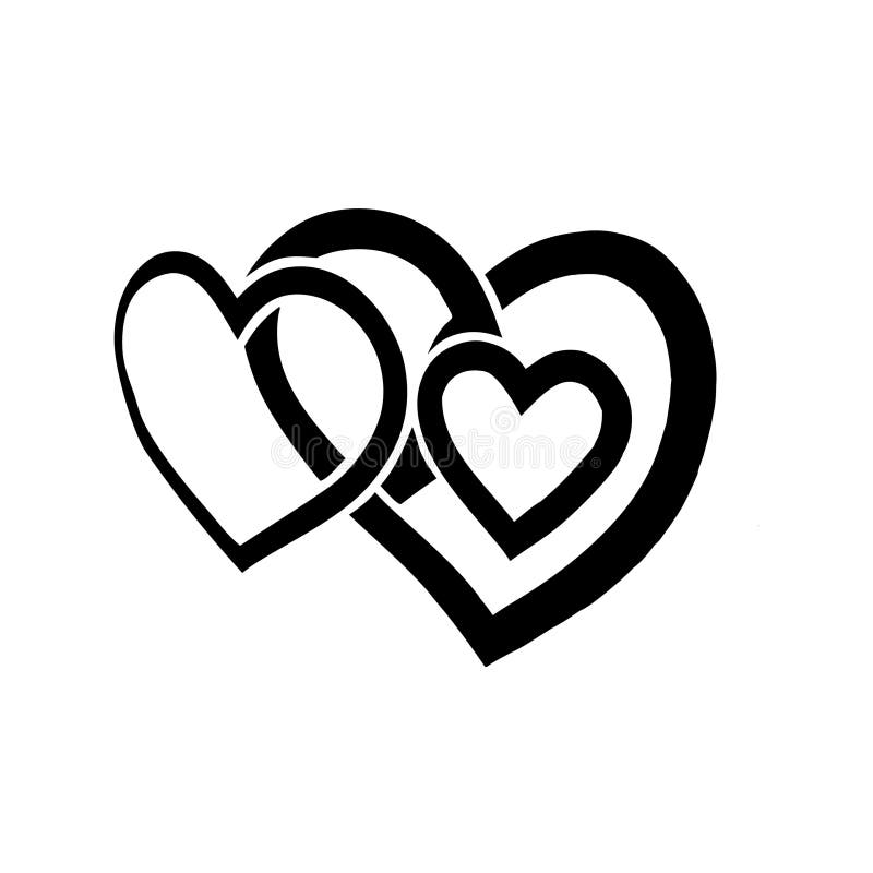 Heart Two Love Sign Vector Illustration. Stock Illustration ...