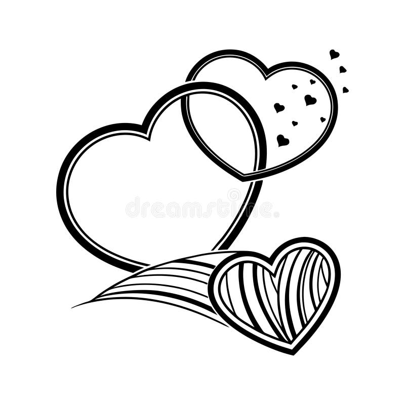 Heart Two Love Sign Vector Illustration. Stock Illustration ...