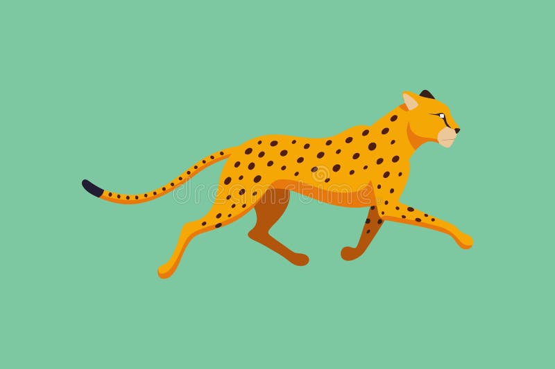 A Cheetah is Chasing Prey at a High Speed Vector Artwork Stock ...