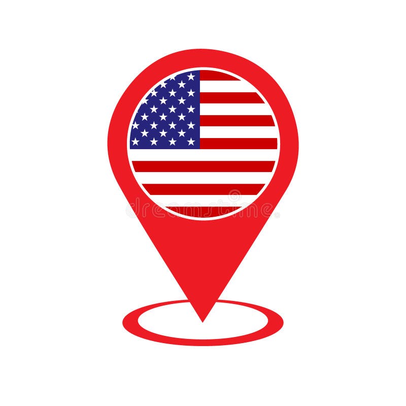 United States Location Icon, America Location Marker, USA Flag Icon ...