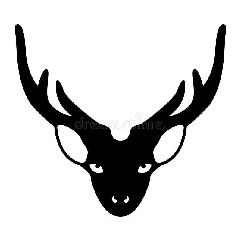 Modern Deer Head Graphic, Hunting Clipart Vector with Stylized ...