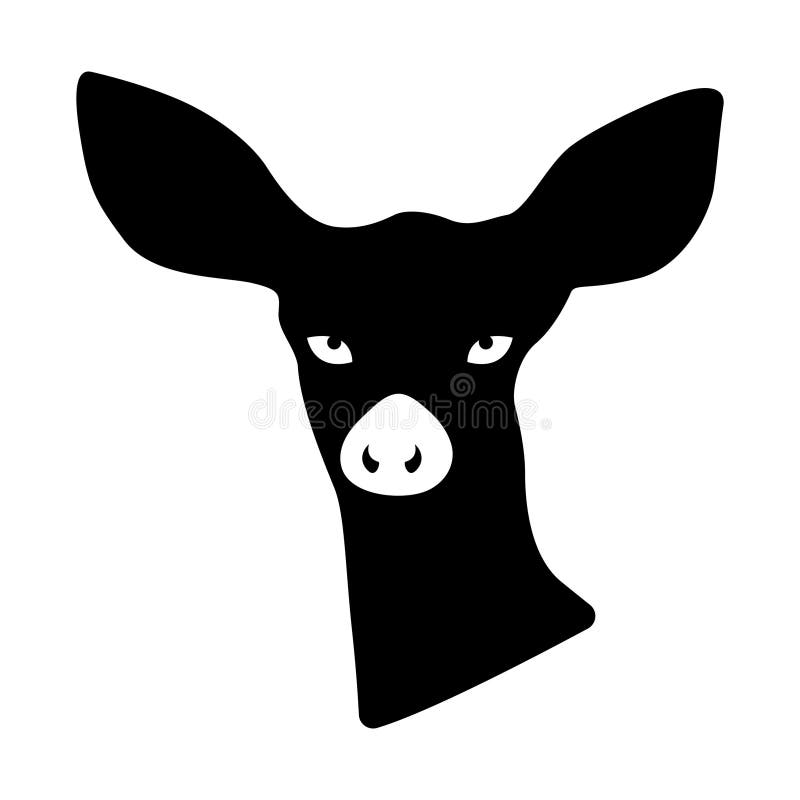 Close-up Deer Face Decal with Big-Eared, Eyes, and Nose with Clean and ...