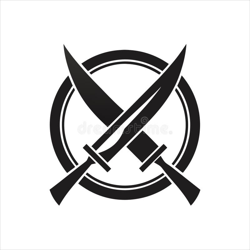 Crossed Knives Vector Silhouette Modern Logo Design Stock Illustration ...