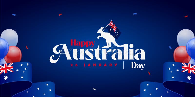 Australia Day Banner Design Stock Illustration - Illustration of ...