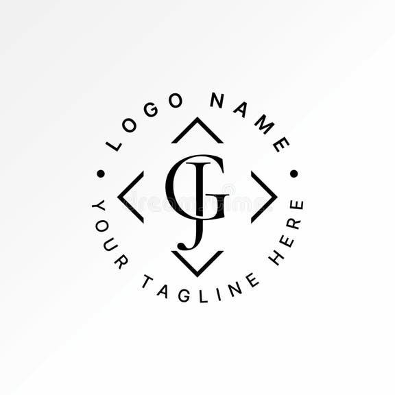 Initial GJ or JG Serif Font Cutting Line Square To Monogram Law Firm ...