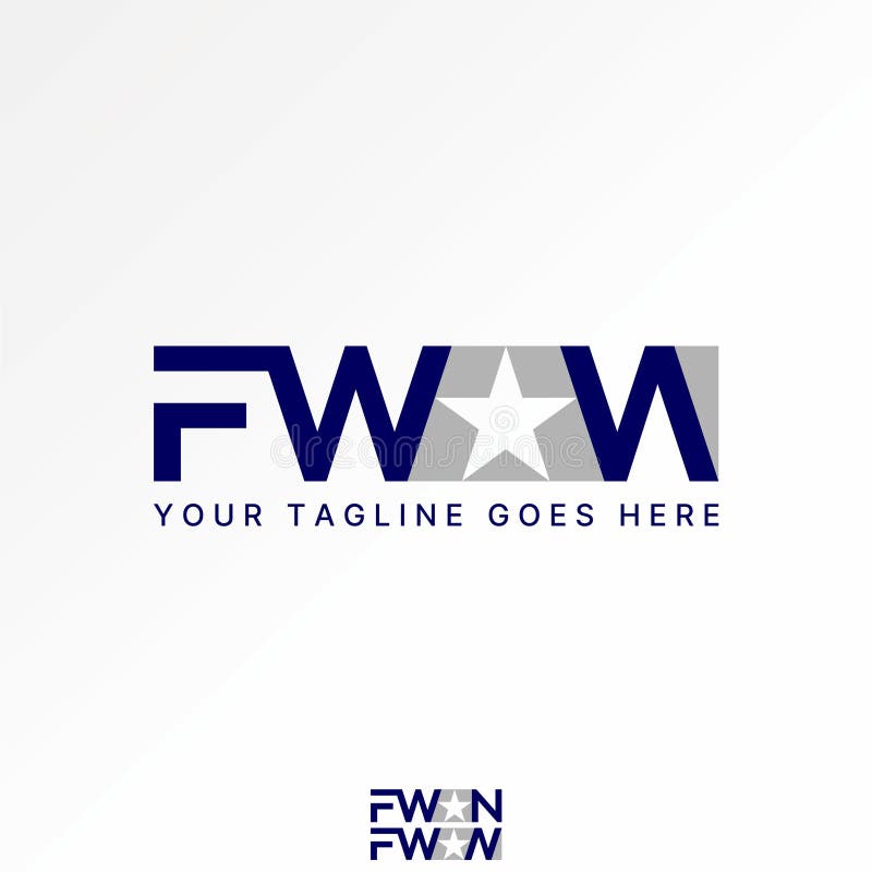 Letter FWN Font American Star Flag Chicago Nation Monogram Typography ...