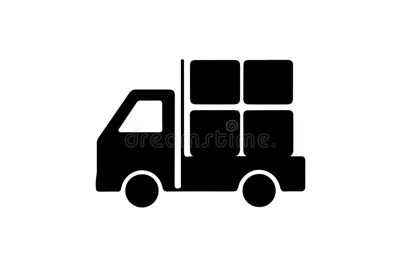 Loaded Truck Icon Vector Art. Transportation Set in Flat Design Style ...