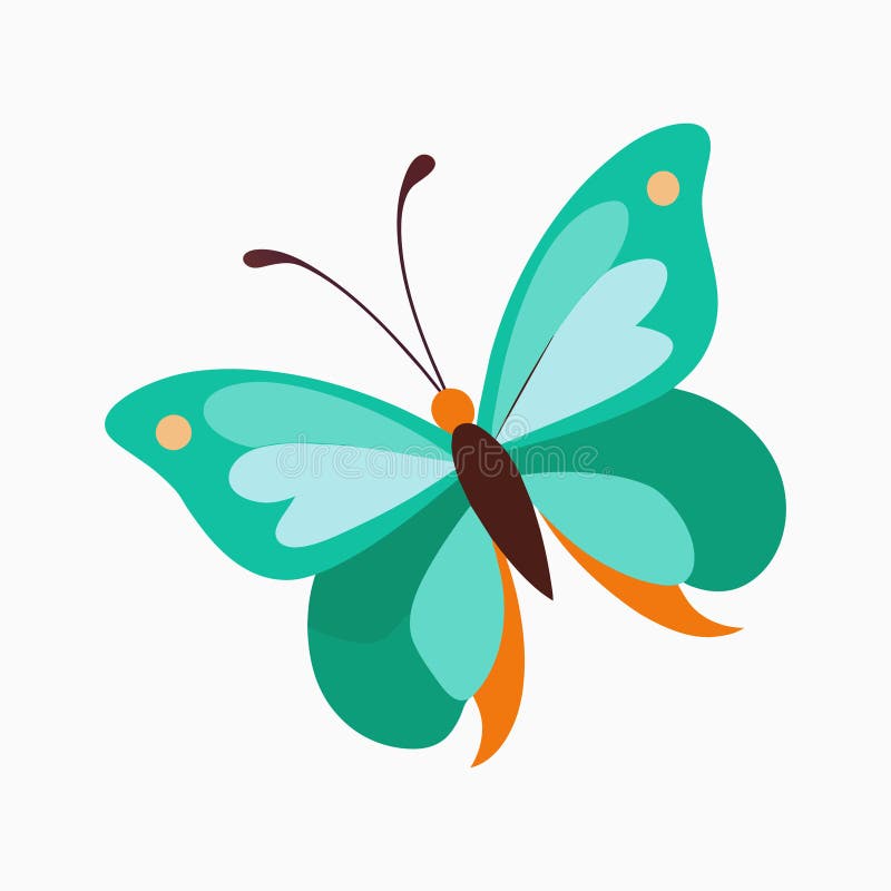 Flying Butterfly Vector Art Illustration. Stock Illustration ...