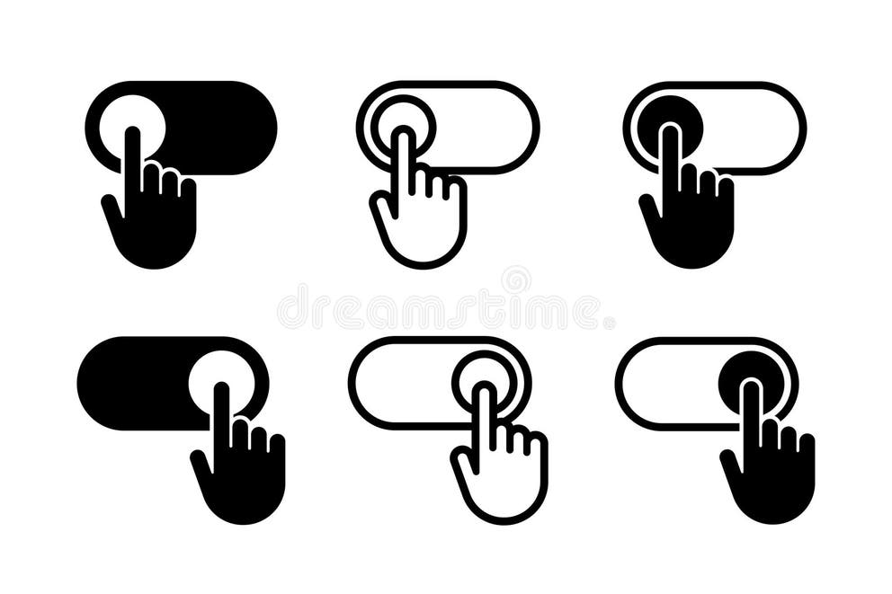 On and Off Toggle Switch Icons. Switch Toggle Buttons on OFF. Open and ...