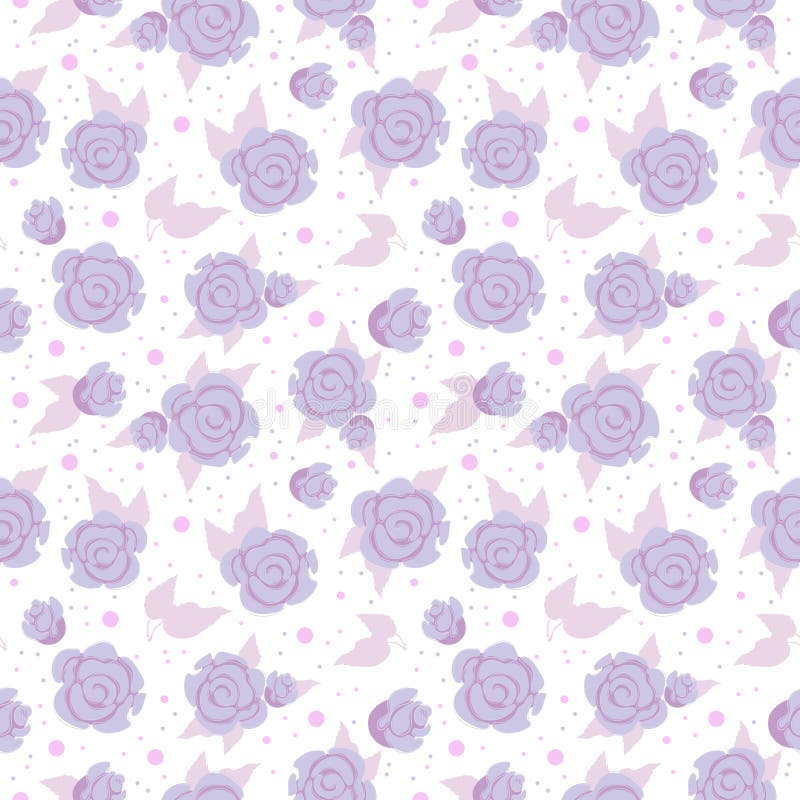 Light Seamless for Linen and Other Purposes. Violet Roses Stock Vector ...