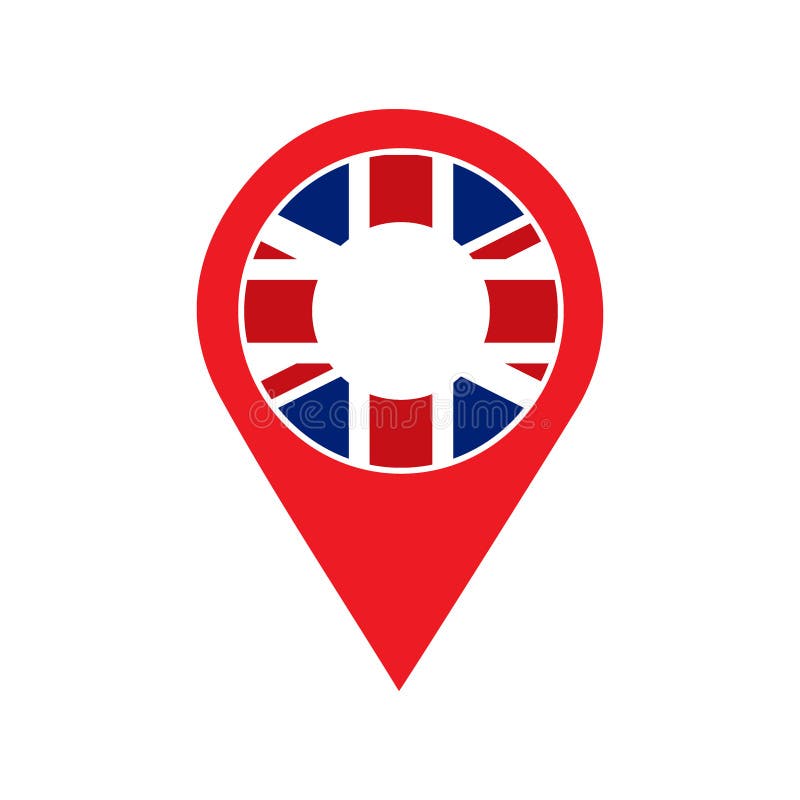 Red Marker with a White Dot on it, UK Location Icon, United Kingdom ...