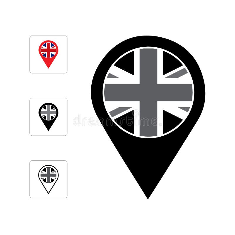 United Kingdom Location Icon Clip Art, UK Location Pointer Black Vector ...