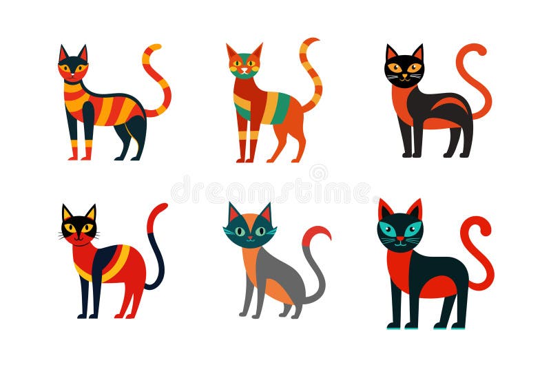 Retro Style Cute Cat Bundle. Variety of Vintage-inspired Cat ...