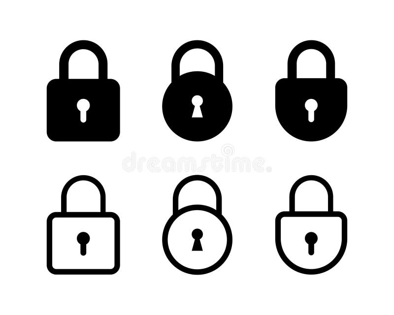Lock Icon Set. Padlock Vector Icon. Security Symbol Stock Vector ...