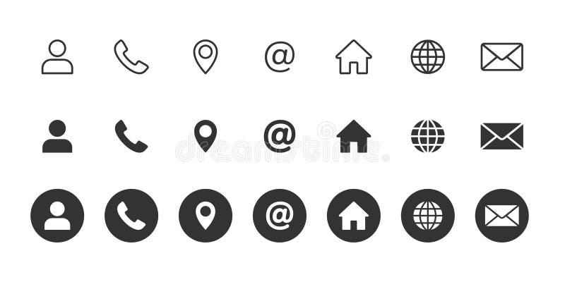 Set of Contact Us Icons. Contact and Communication Icons Stock Vector ...