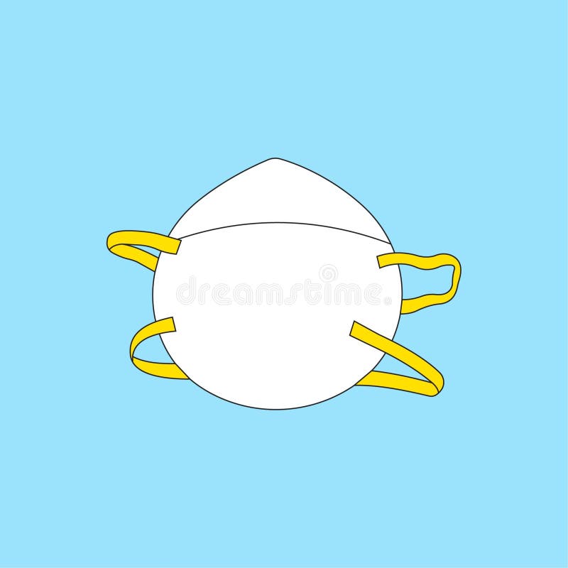N95 Mask Vector Illustration Isolated on Blue Background Stock ...