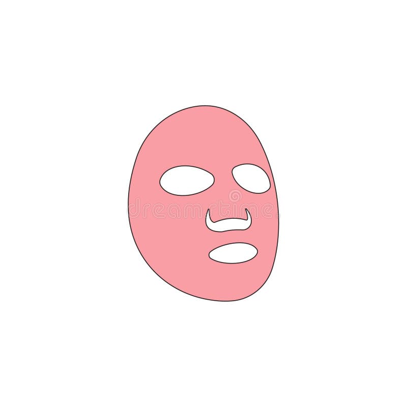 Pink Facial Mask Vector Illustration. Anti-aging Nourishing Facial ...