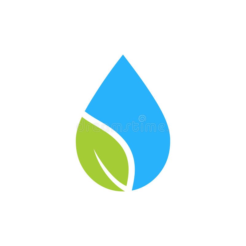 Drop and Leaf Logo Symbol. Simple Nature Logo. Natural Water Drop and ...