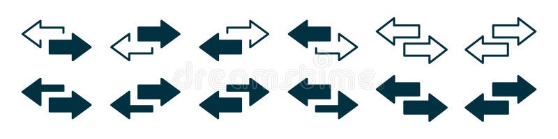 Left Right Arrows Vector Icon. Transfer Arrows Icon Stock Vector ...