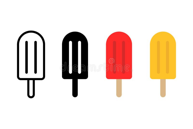 Popsicles Icon Set Vector. Ice Cream Icon Set Stock Vector ...