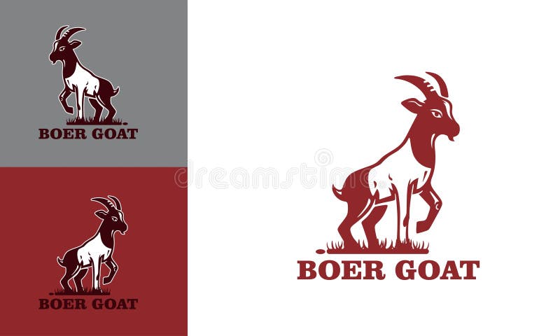 Great Boer Goat Standing Logo Stock Vector - Illustration of breeds ...