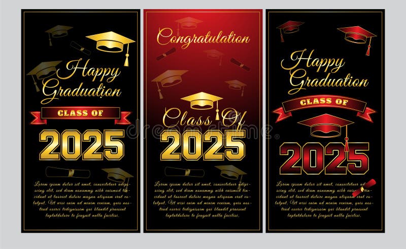 Set of Banner Happy Graduation Class of 2025 Stock Vector ...