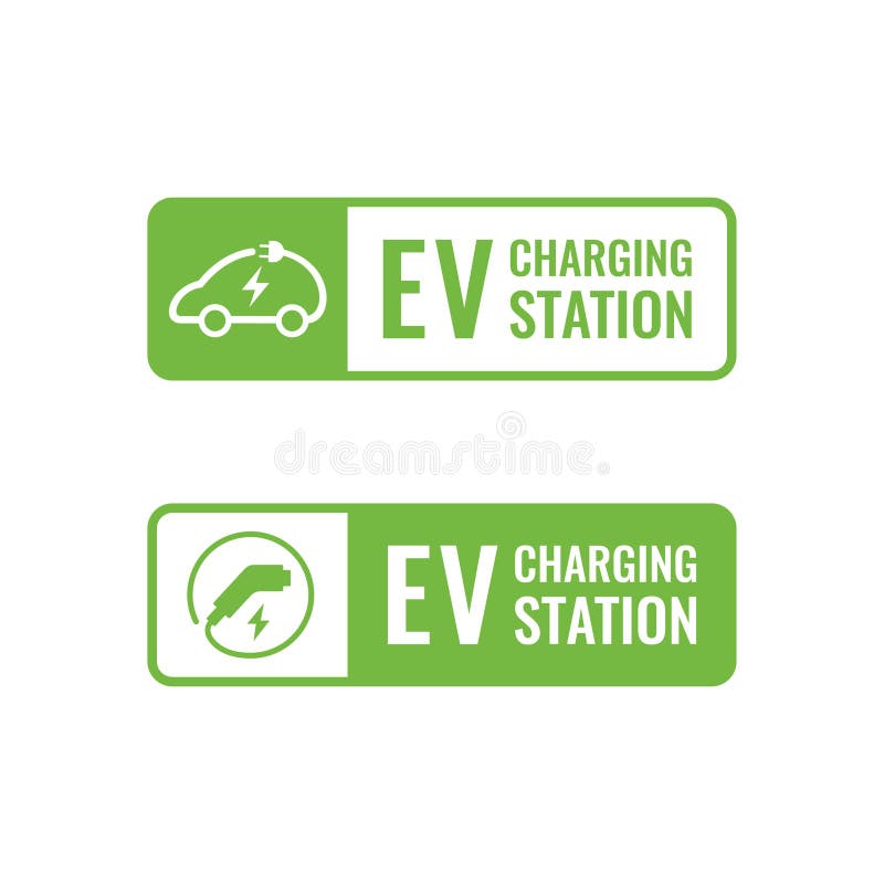 EV Charging Station Banner. Electric Vehicle Charging Station Icon ...