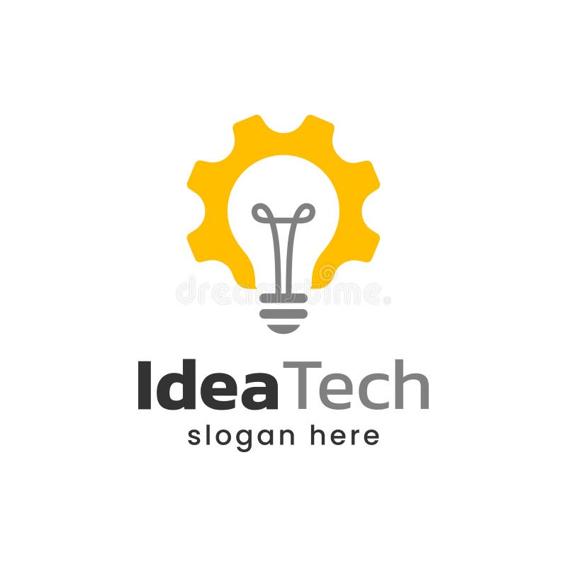 Light Bulb and Gear Logo Design. Electrical Lights Logo. Idea Tech Logo Template Stock Vector ...