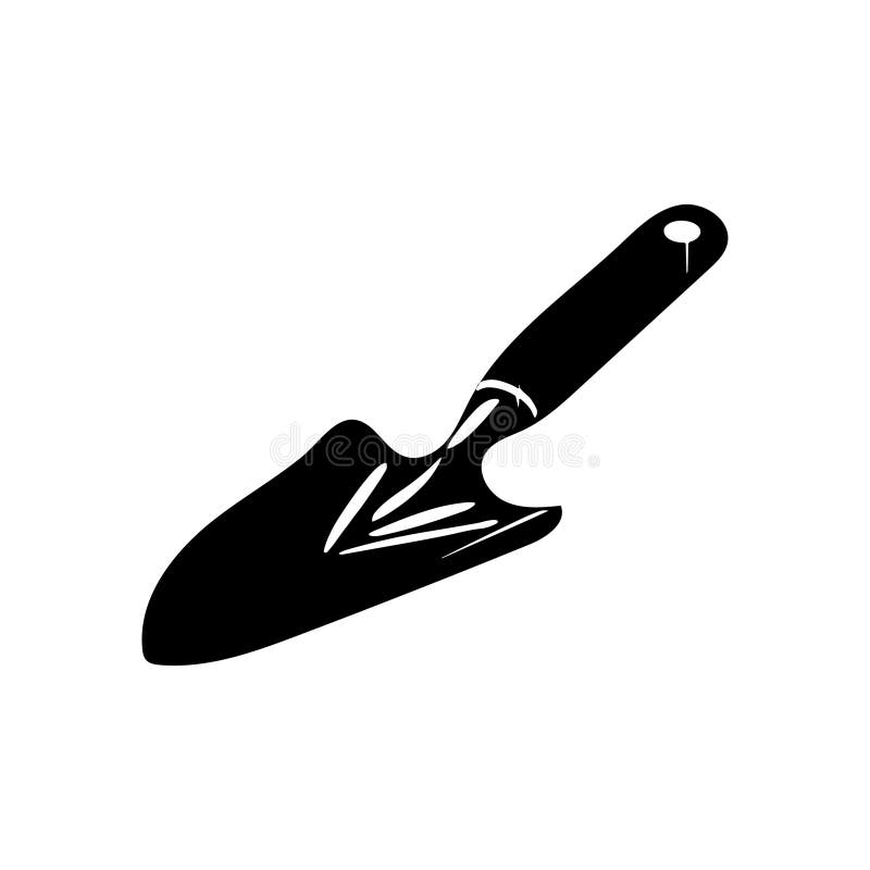 Trowel Rustic Tool for Gardening, Silhouette Vector Art Illustration ...