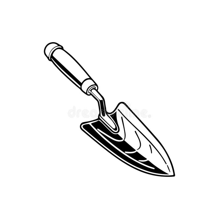 Trowel Rustic Tool for Gardening, Silhouette Vector Art Illustration ...