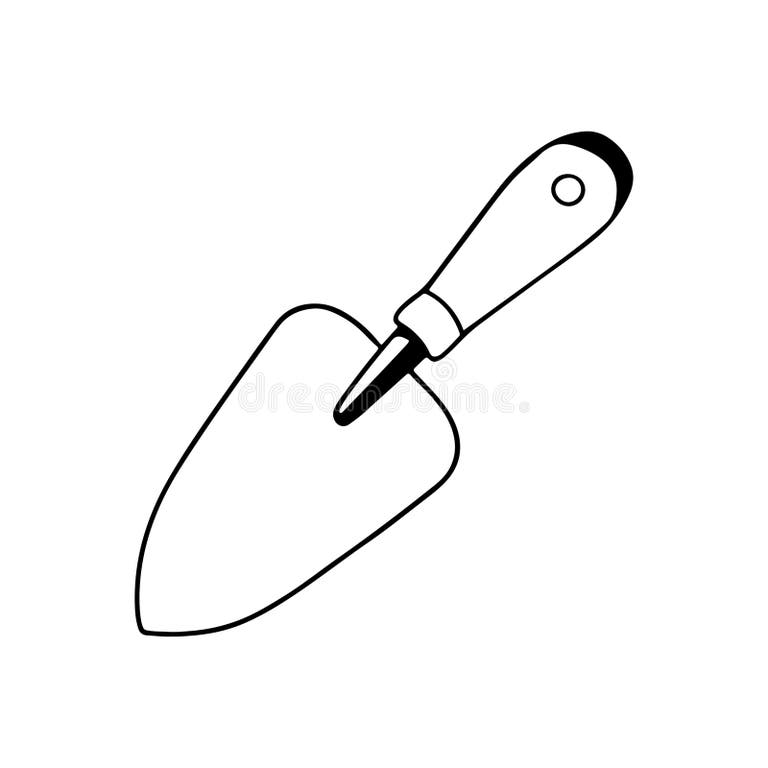 Trowel Rustic Tool for Gardening, Silhouette Vector Art Illustration ...