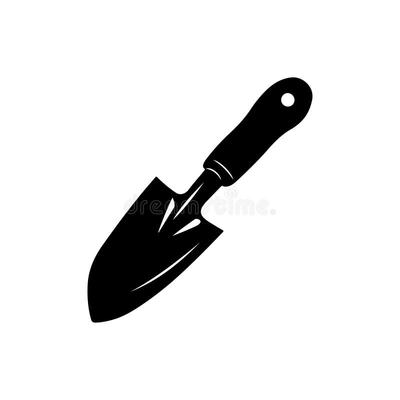 Trowel Rustic Tool for Gardening, Silhouette Vector Art Illustration ...
