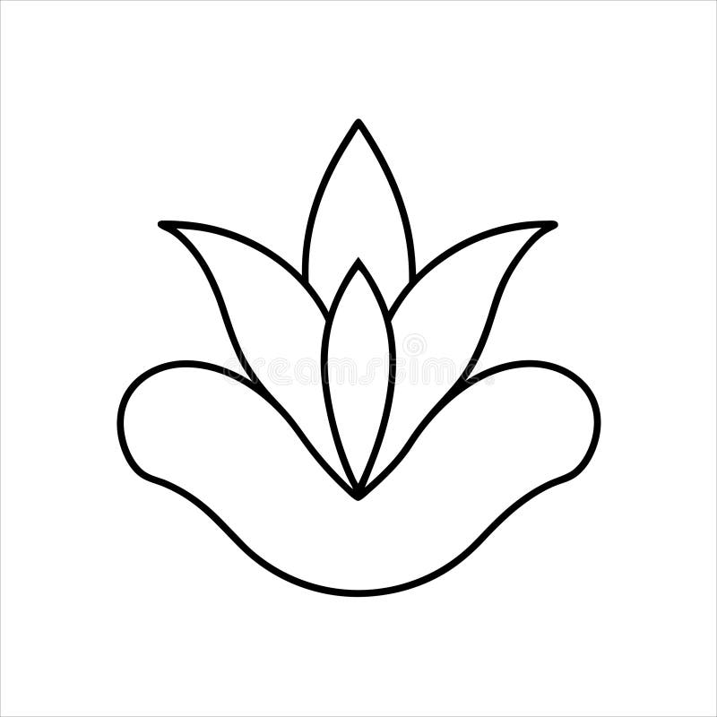Vector Line Art of a Flower Formed by Water Flow Stock Vector ...