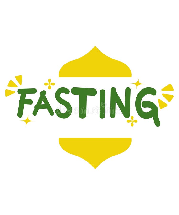 Fasting Typography with Islamic Lantern Design Stock Illustration ...