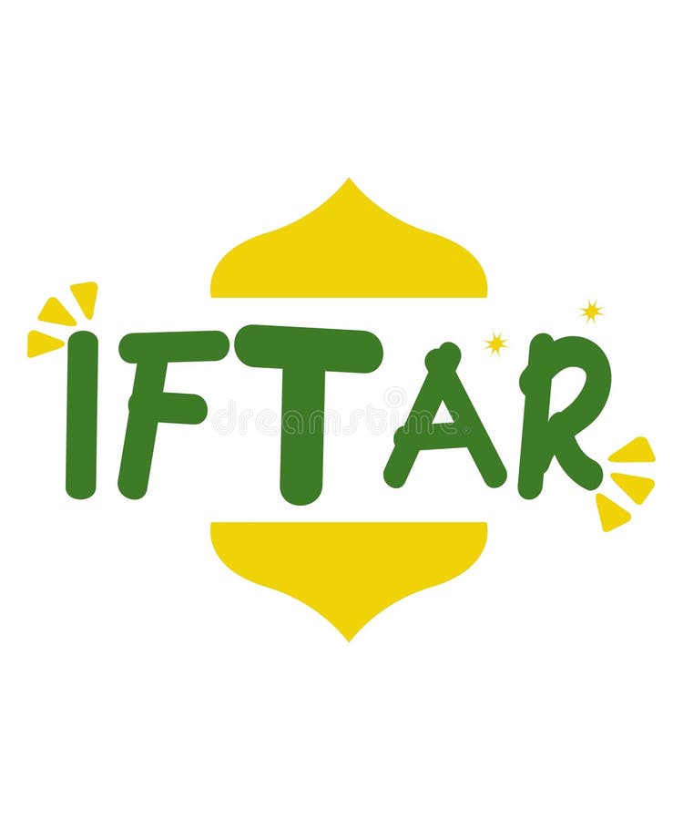 Iftar Typography with Lantern and Decorative Elements Stock ...