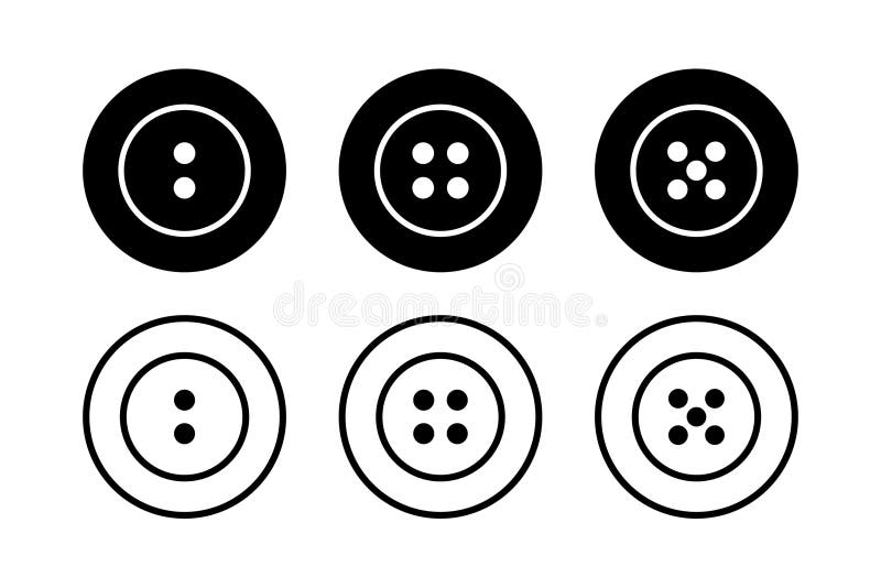 Sewing Button Icon Set. Button Symbol Vector Stock Vector ...