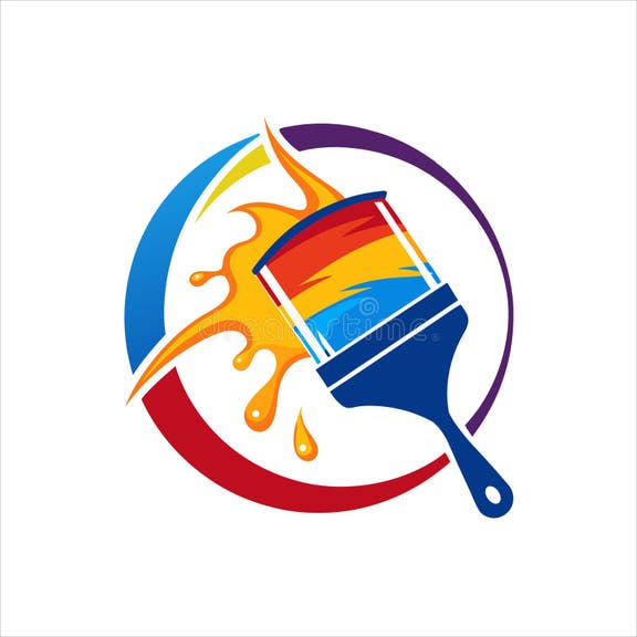Painting Service Logo Vector on White Background Stock Vector ...