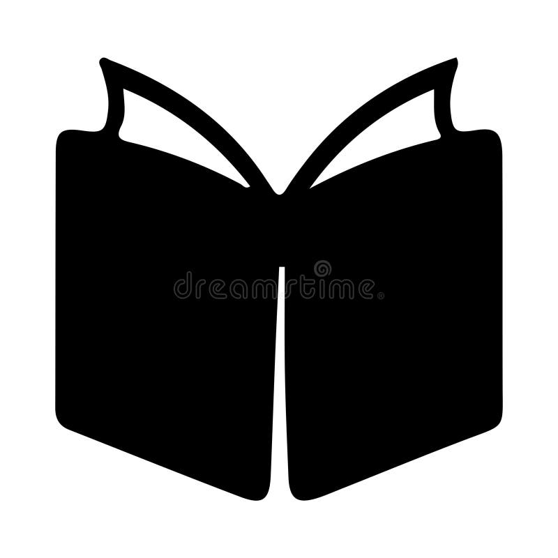 Book Icon Vector. Flat Black Icon Isolated on White Background. Stock ...