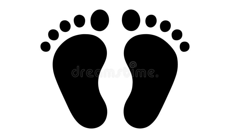Silhouette Man Footprint Vector Illustration Art with White Background ...
