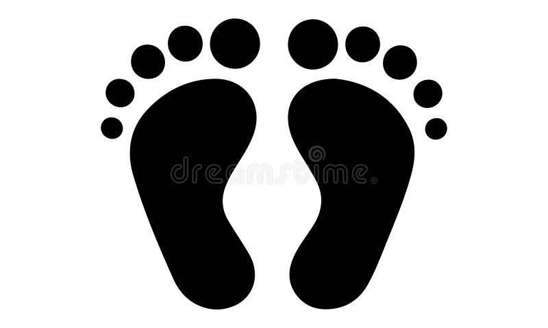 Silhouette Man Footprint Vector Illustration Art with White Background ...