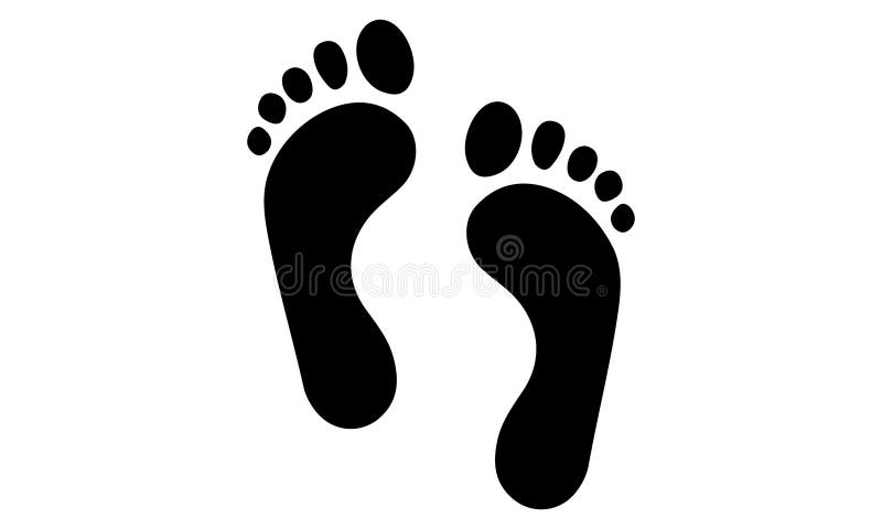 Silhouette Man Footprint Vector Illustration Art with White Background ...