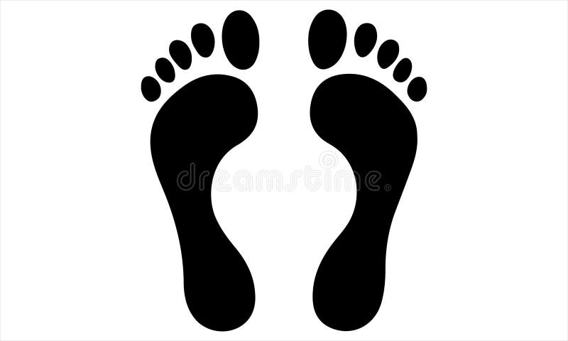Silhouette Man Footprint Vector Illustration Art with White Background ...