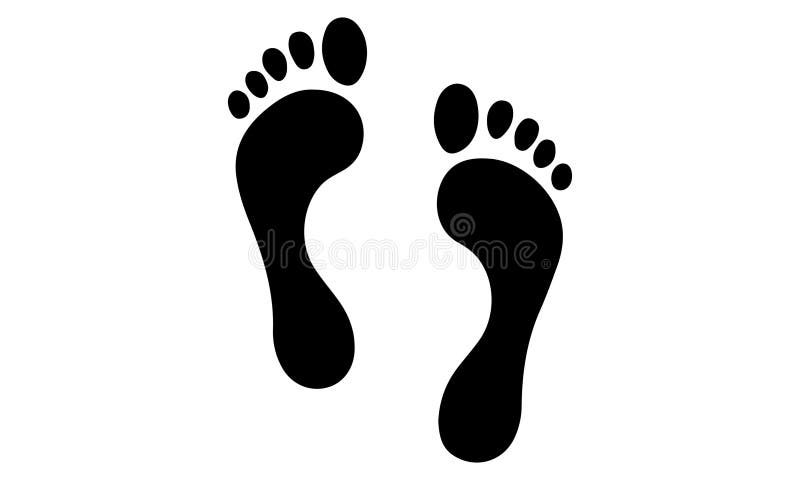 Silhouette Man Footprint Vector Illustration Art with White Background ...